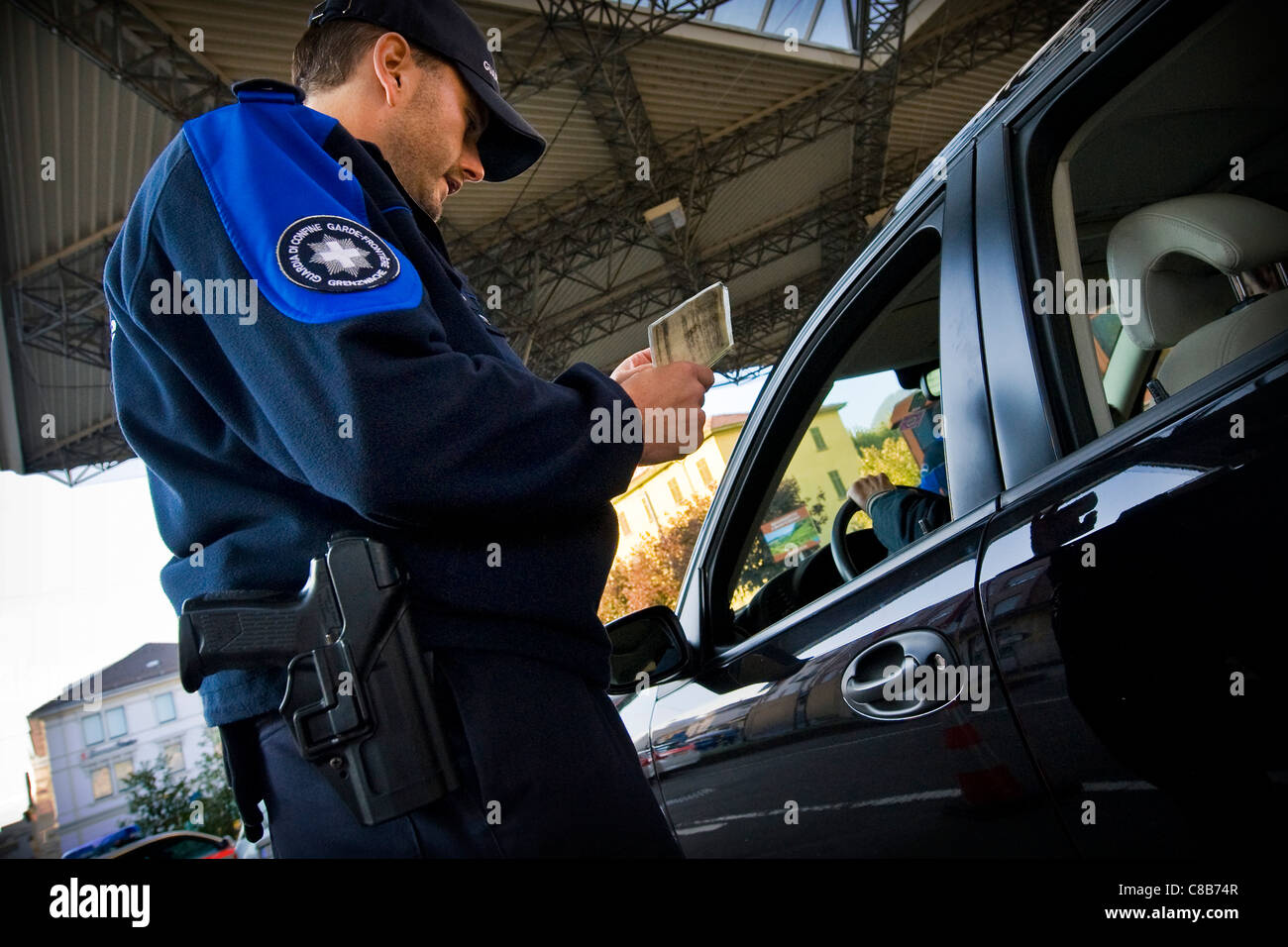 Italian border, Chiasso custom, Canton Ticino, Switzerland Stock Photo ...
