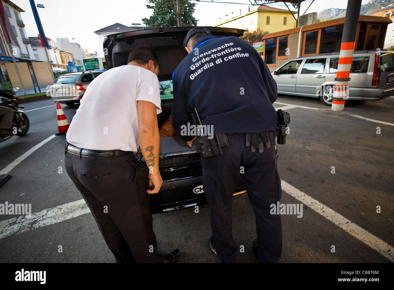 Italian border, Chiasso custom, Canton Ticino, Switzerland Stock Photo ...
