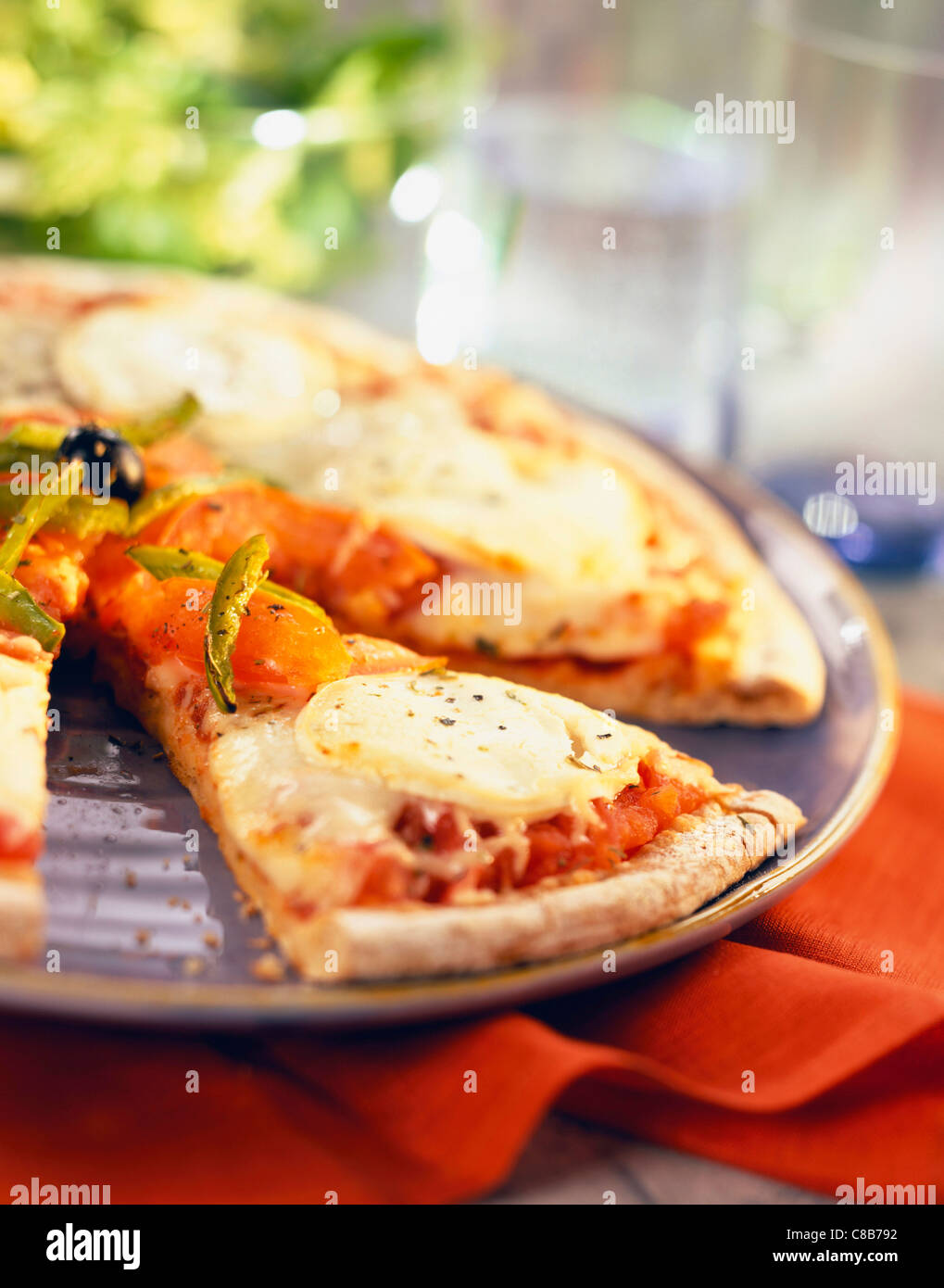 Goat's cheese pizza Stock Photo - Alamy