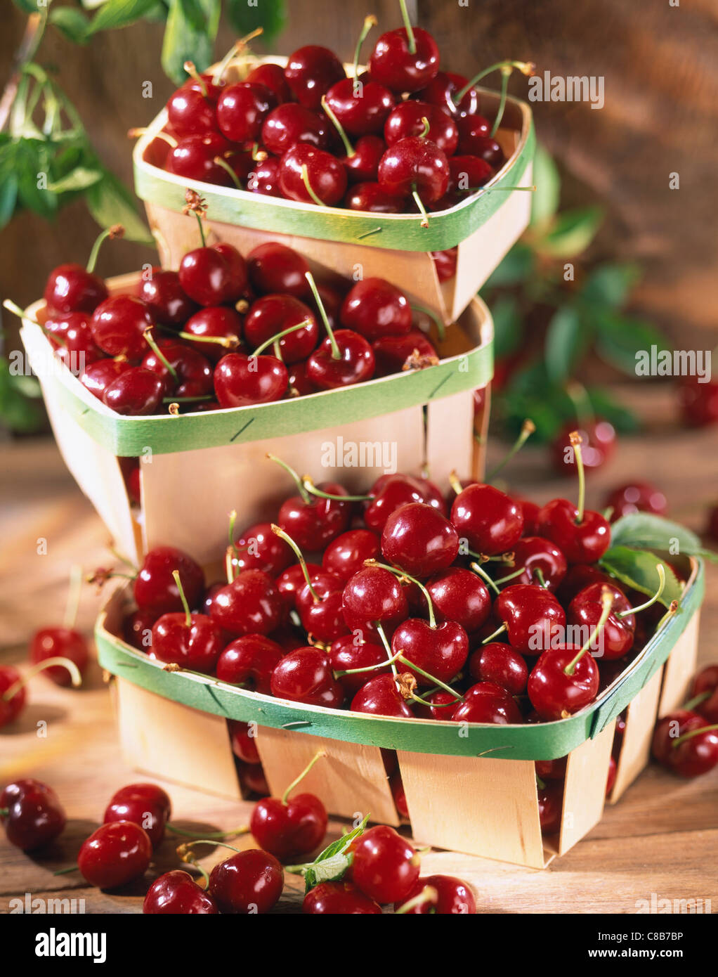Punnets of cherries Stock Photo - Alamy