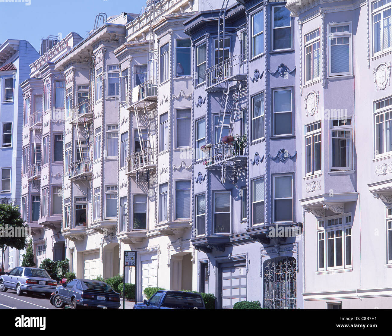 Victorian terraced houses, San Francisco, California, United States of ...
