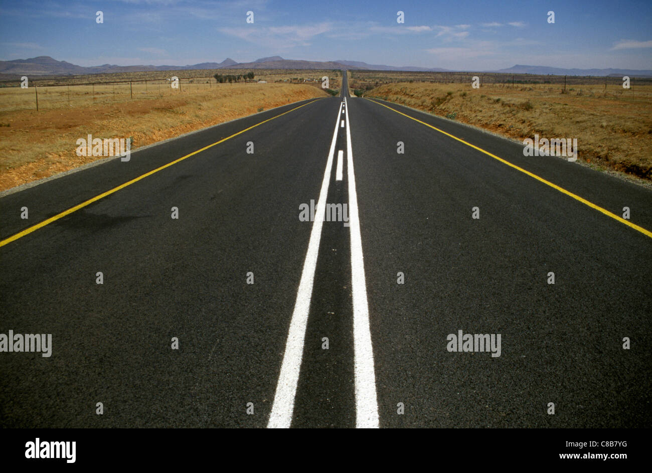Straight Road in Northern Cape Stock Photo - Alamy