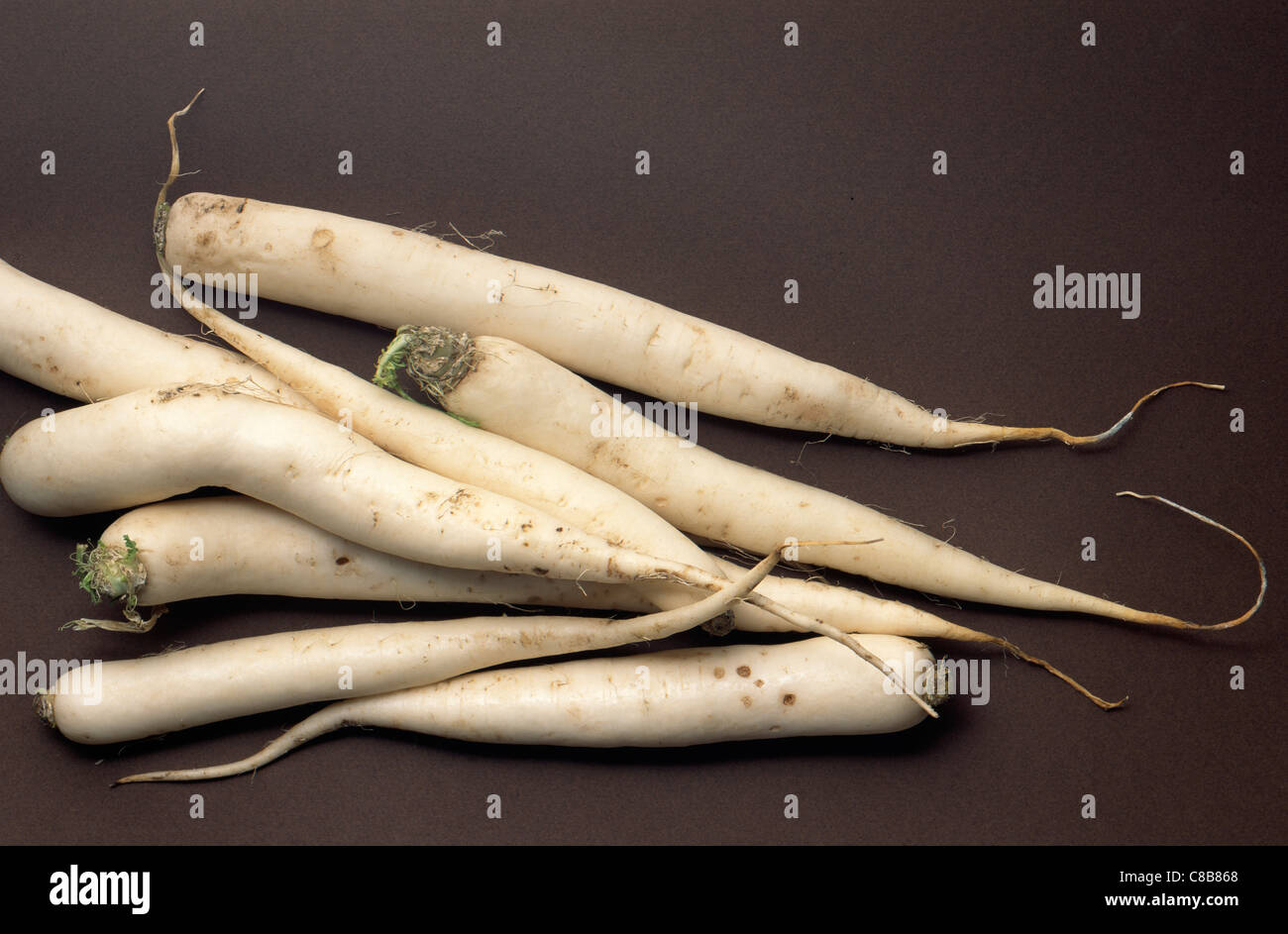 Long white radishes Stock Photo - Alamy