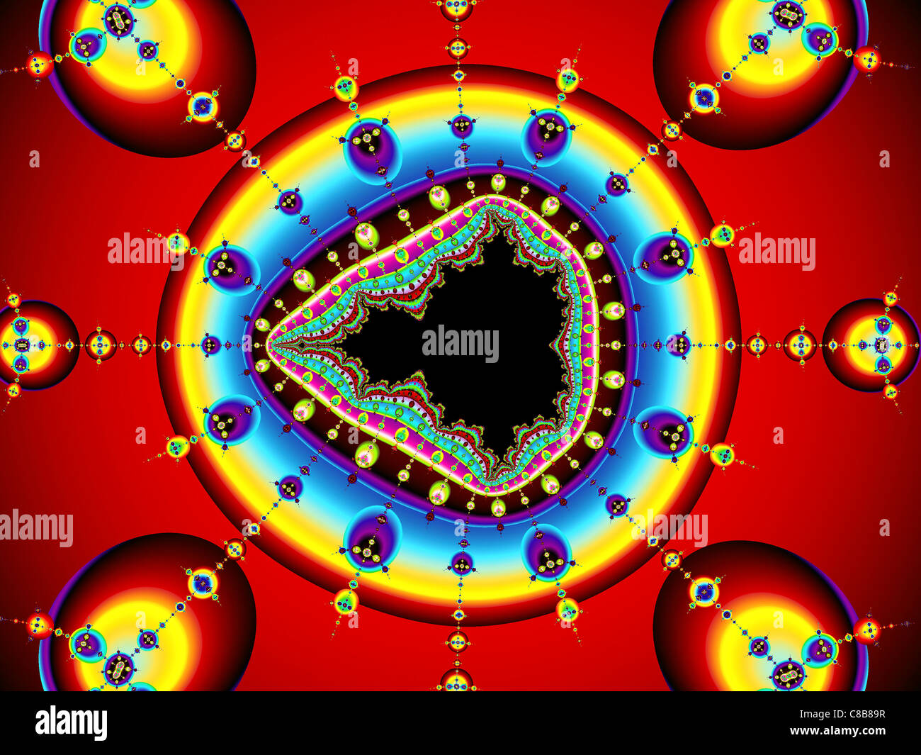 A Colourful Rainbow Fractal Using The Mandelbrot Set Stock Photo - Alamy