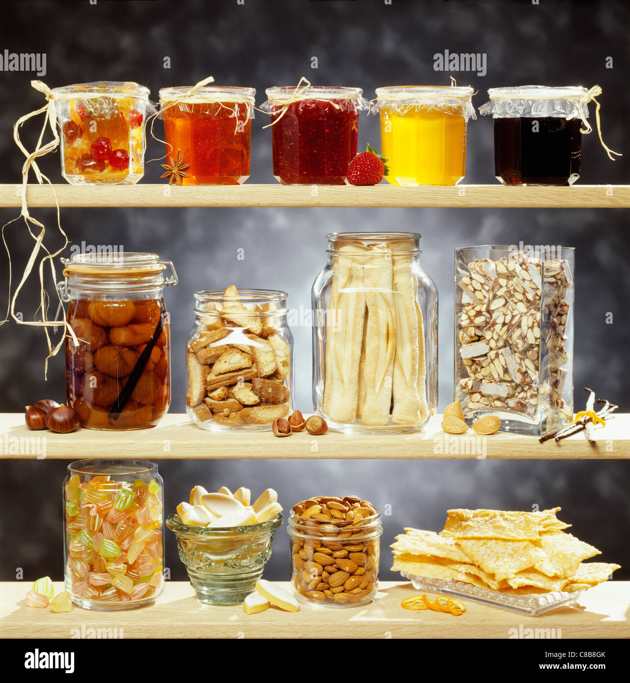 Selection of sweet foods Stock Photo - Alamy