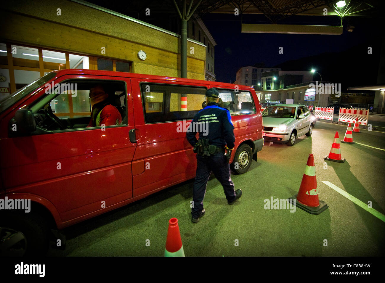 Italian border, Chiasso custom, Canton Ticino, Switzerland Stock Photo ...