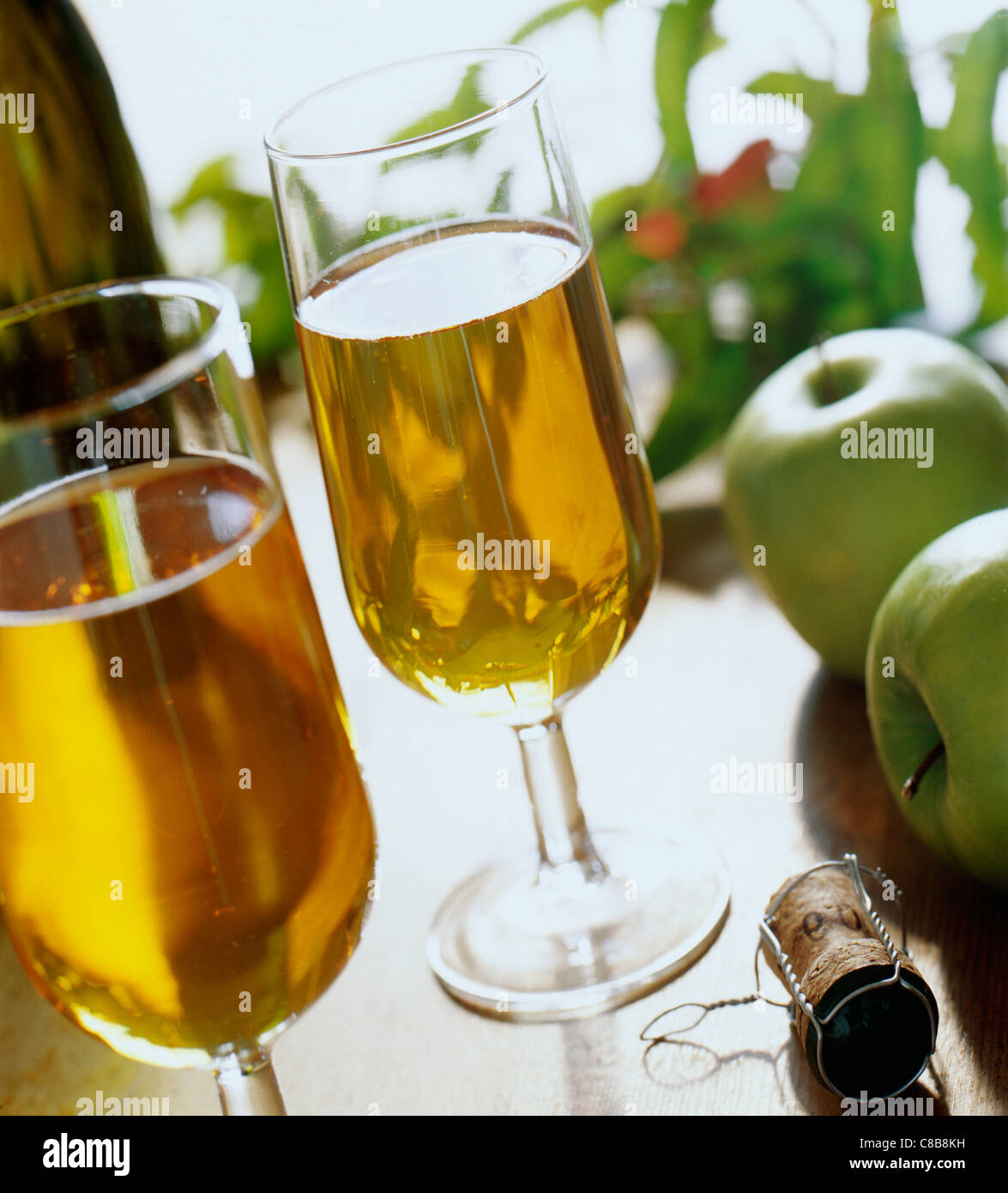 Glasses of cider Stock Photo - Alamy