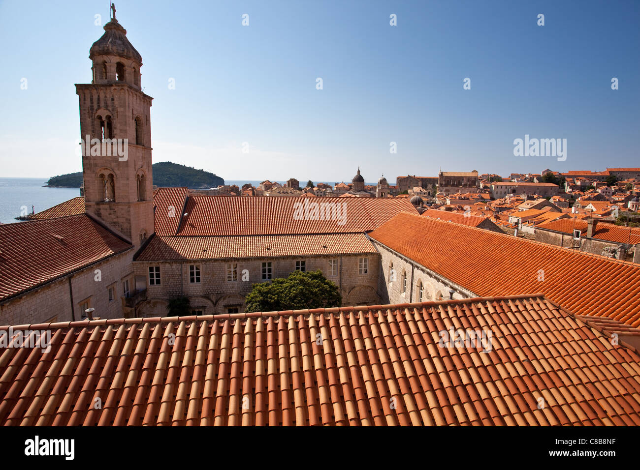 The Dominican Monastery in the City of Dubrovnik, viewed from the city ...