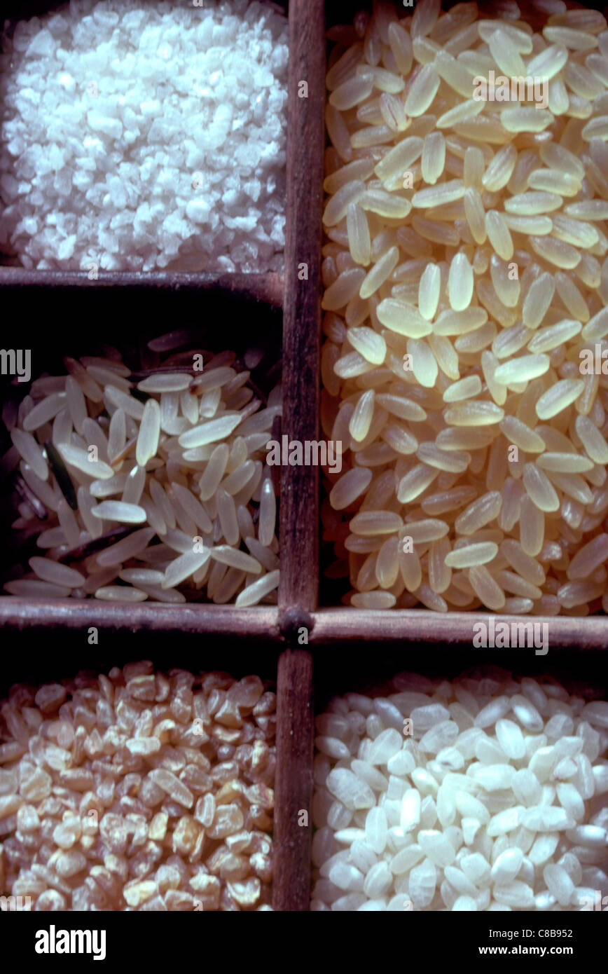 Selection of dry rice Stock Photo - Alamy