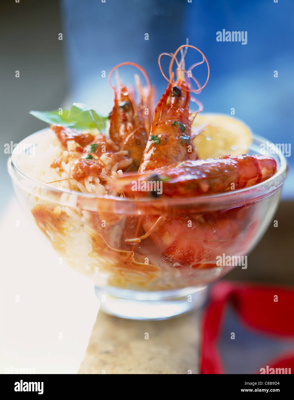 Mediterranean prawns with tomato and oranges Stock Photo - Alamy