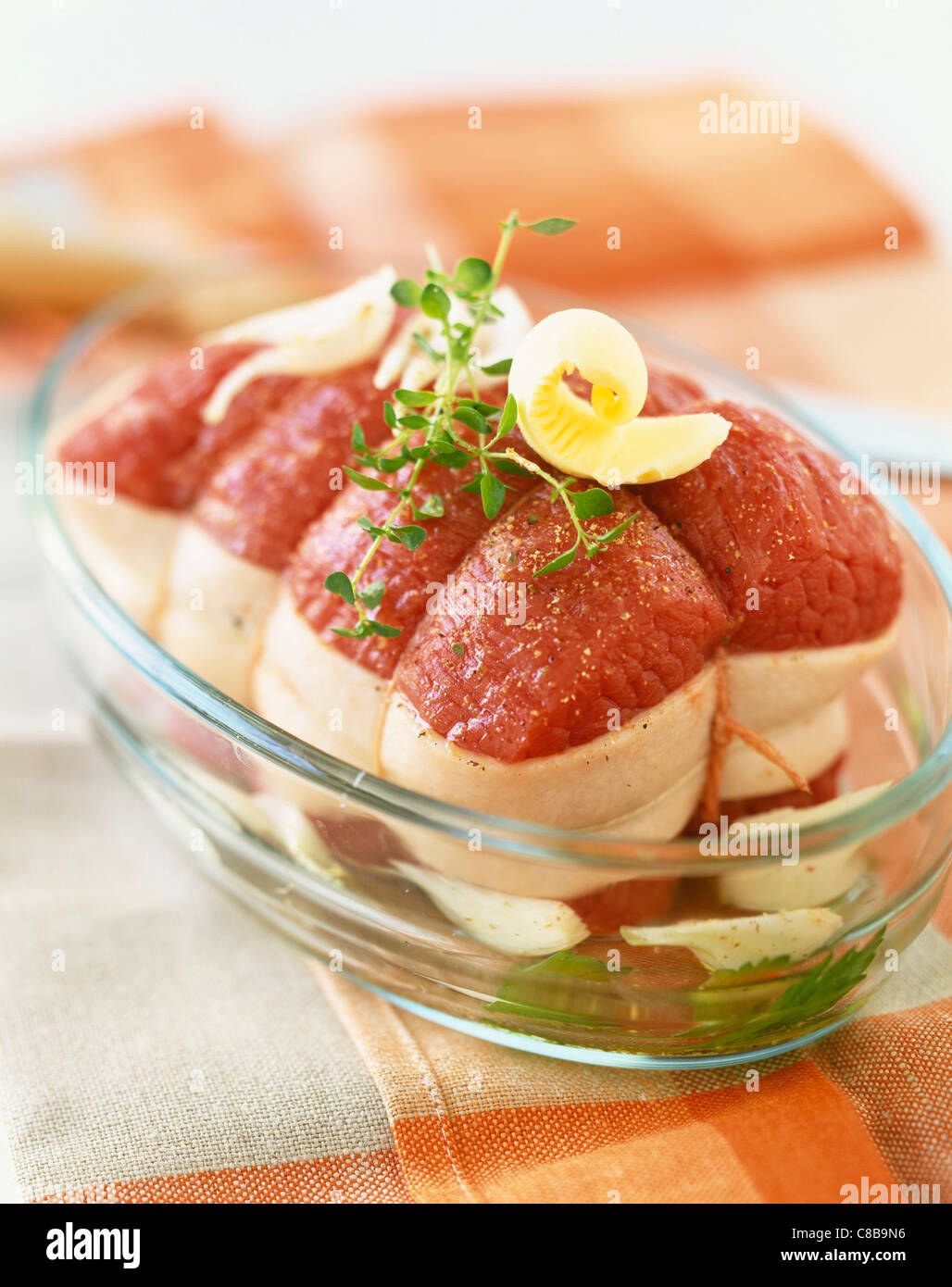 Joint of roasting beef Stock Photo - Alamy