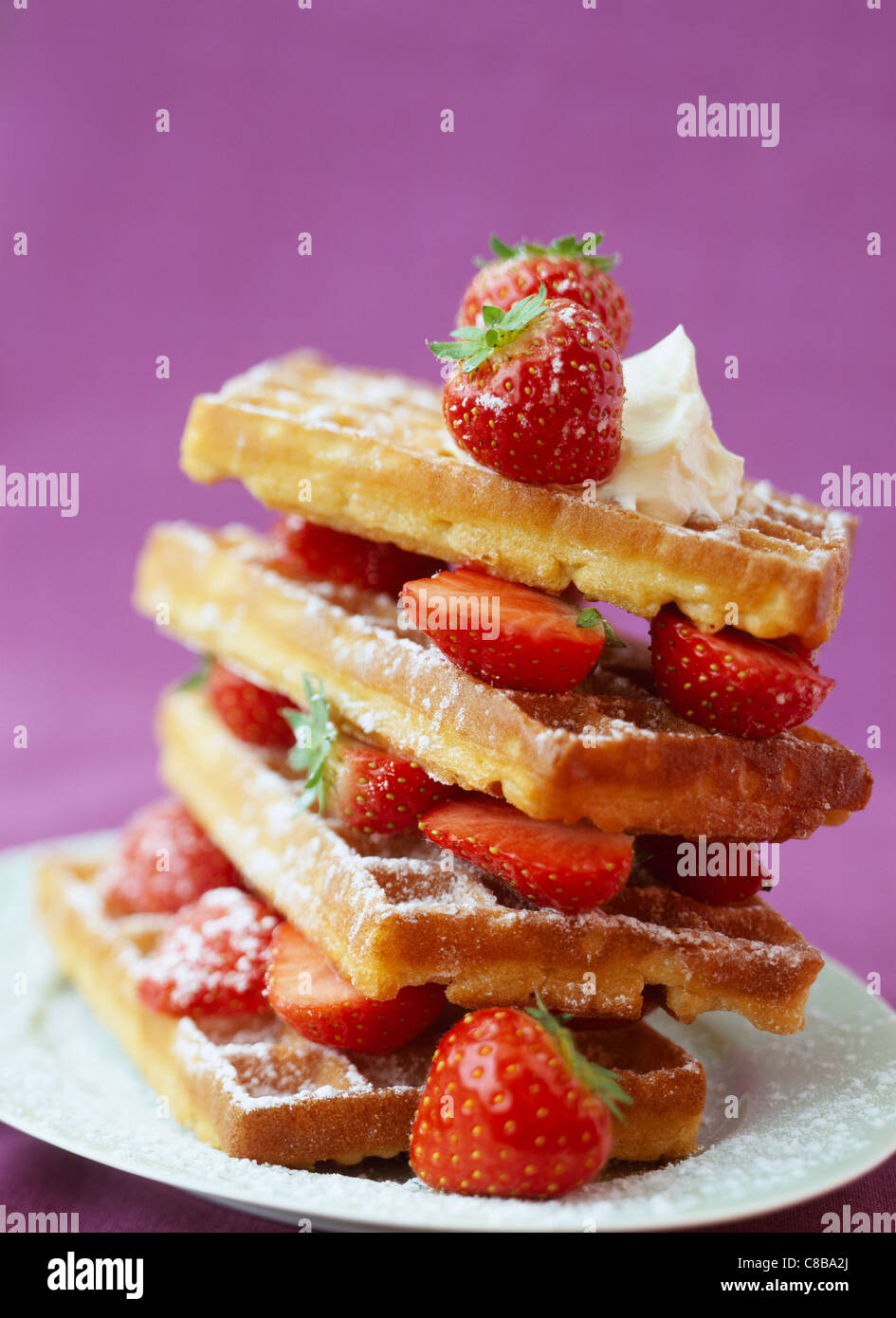 Strawberries and cream mille feuille hi-res stock photography and ...