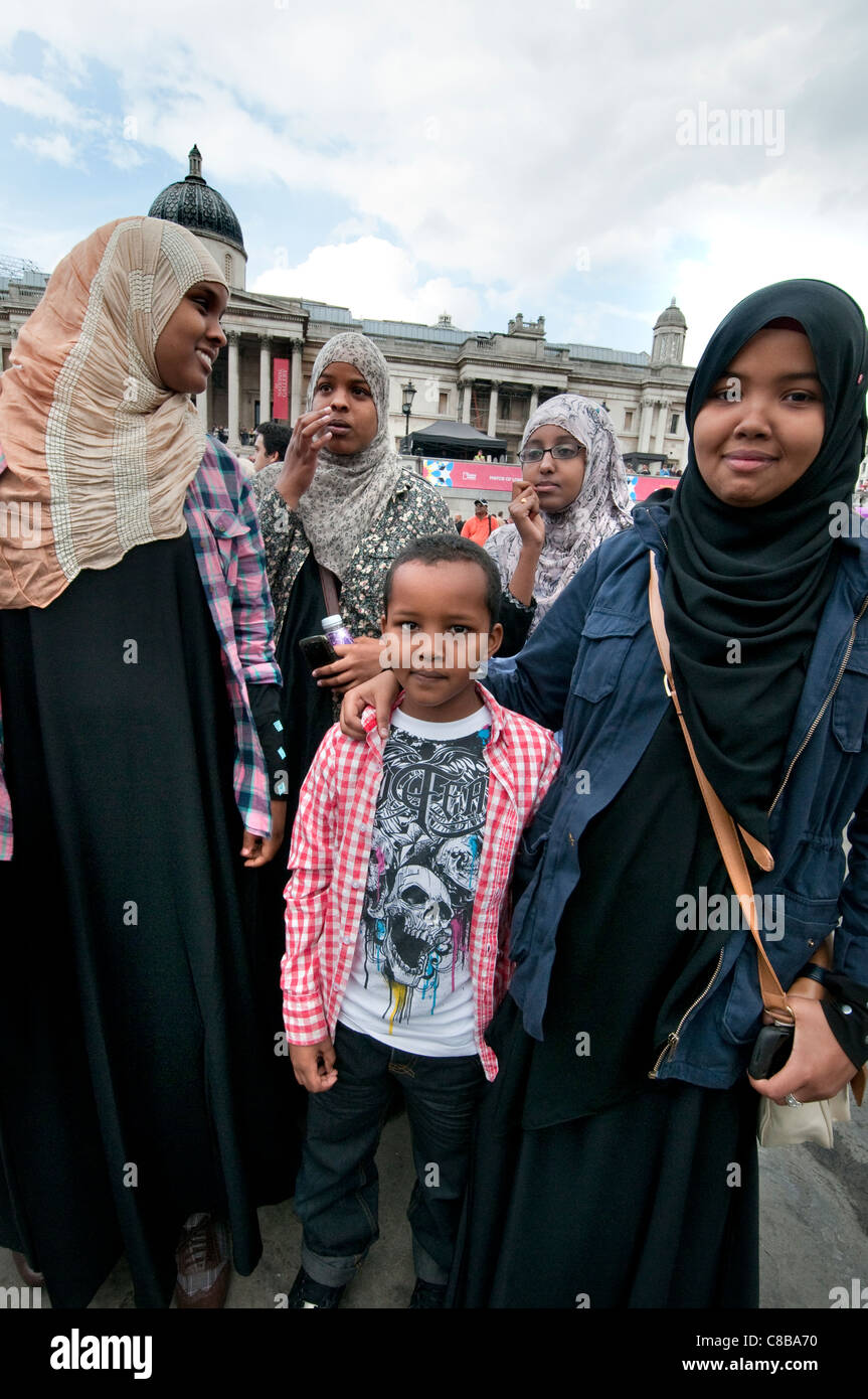 The Muslim community in London celebrate Eid ul-Fitr inn Trafalgar ...