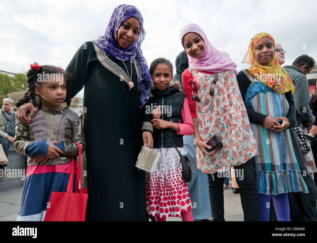 The Muslim community in London celebrate Eid ul-Fitr inn Trafalgar ...