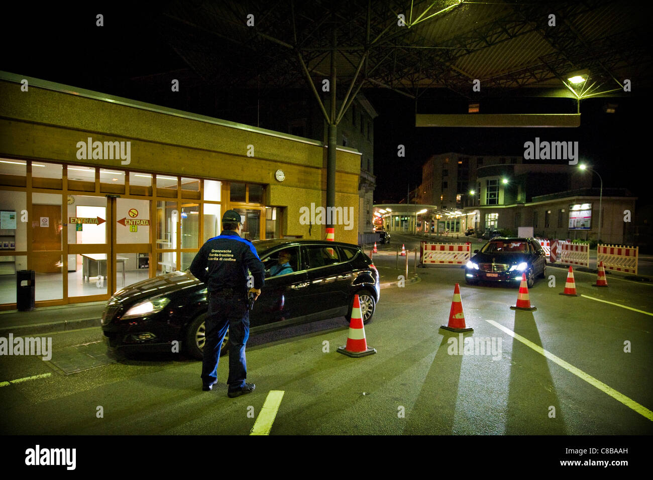 Italian border, Chiasso custom, Canton Ticino, Switzerland Stock Photo ...