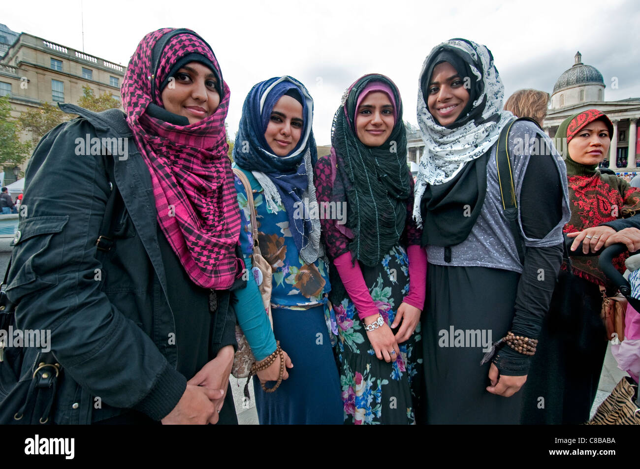 The Muslim community in London celebrate Eid ul-Fitr inn Trafalgar ...
