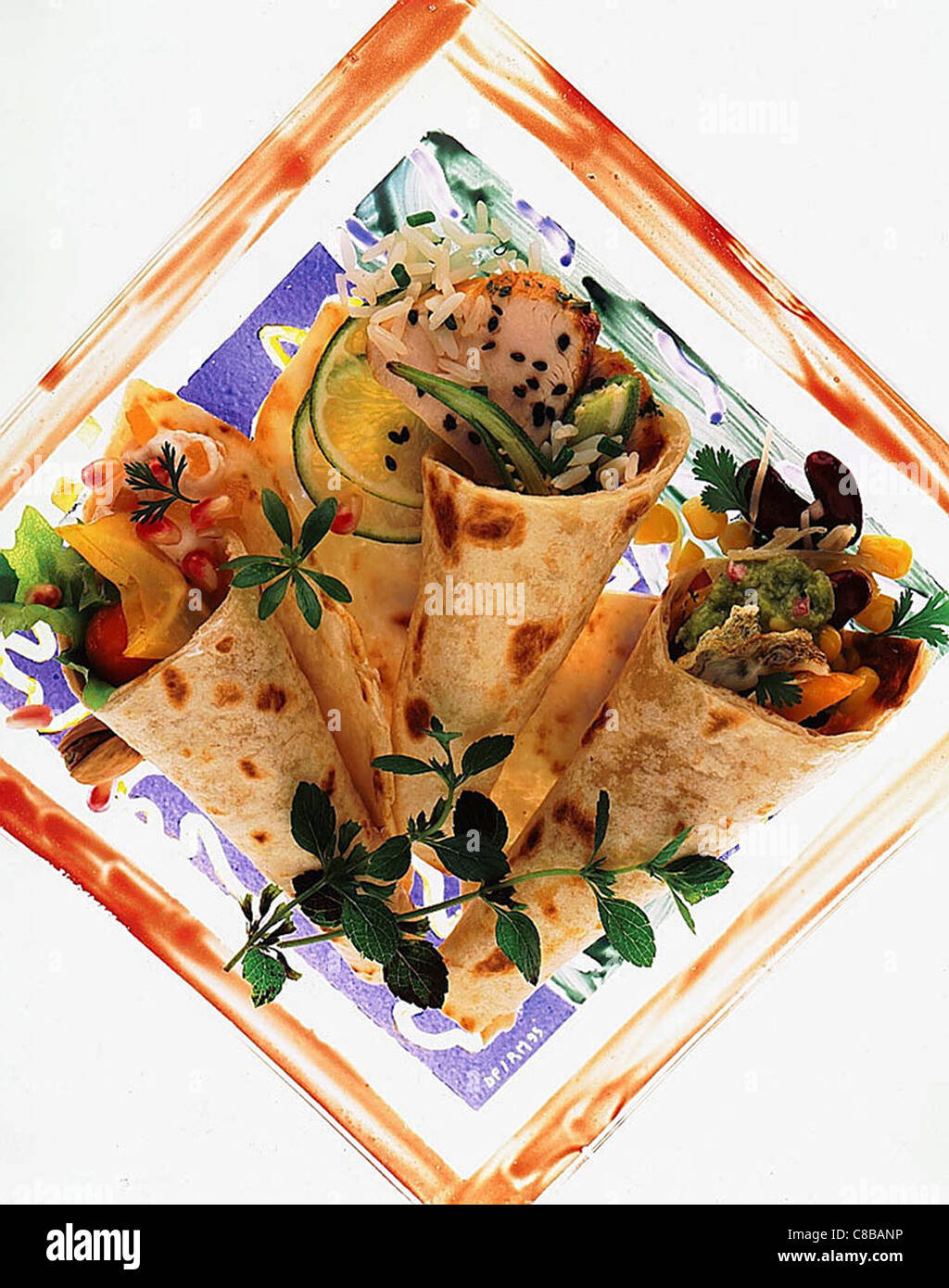 three Mexican crepes Stock Photo - Alamy