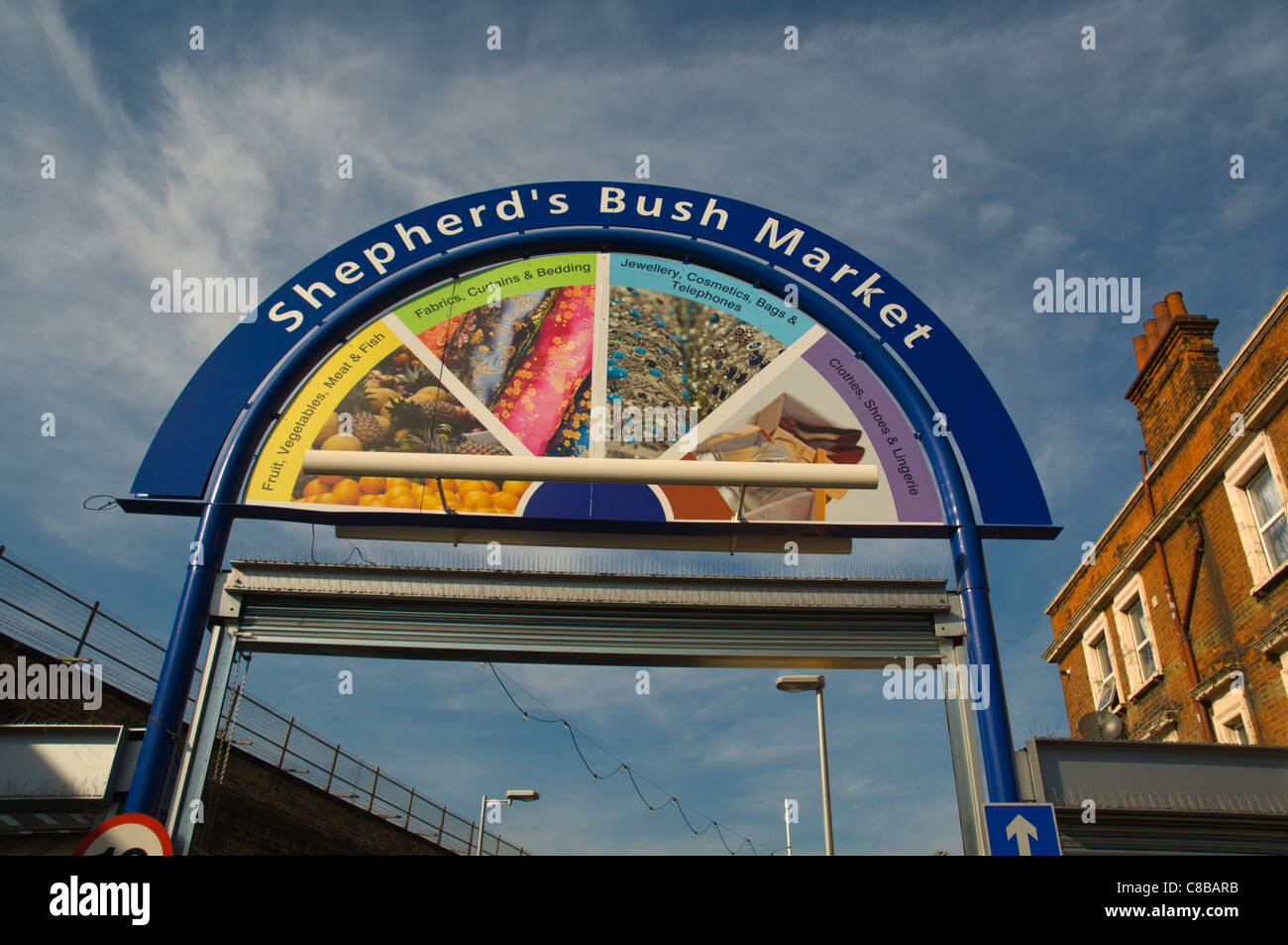 New sign of Shepherd's Bush market Shepherd's Bush district west London ...