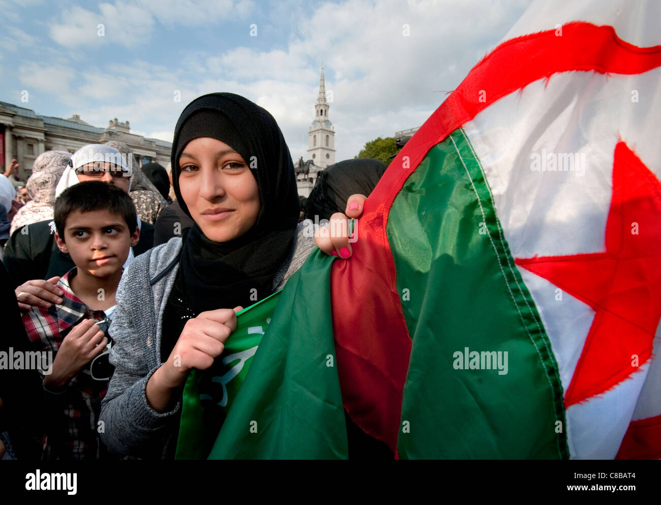 The Muslim community in London celebrate Eid ul-Fitr inn Trafalgar ...