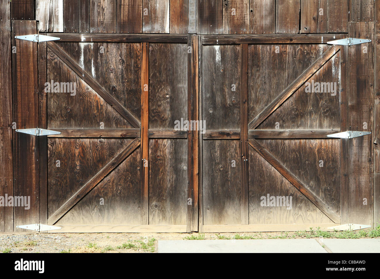 Old and weathered wooden gate Stock Photo - Alamy