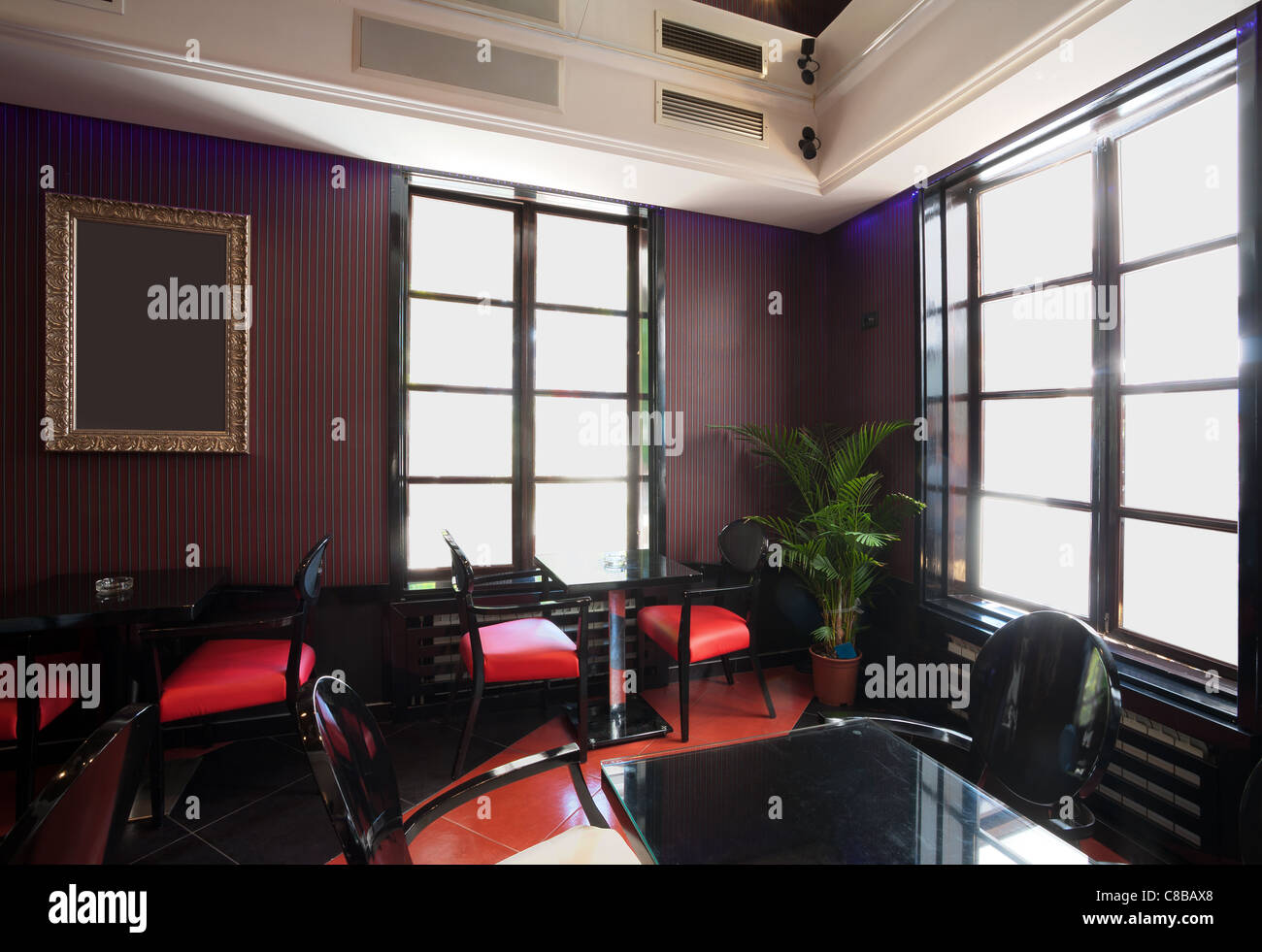 Interior of a cafe, mixed vintage and modern style of design Stock ...