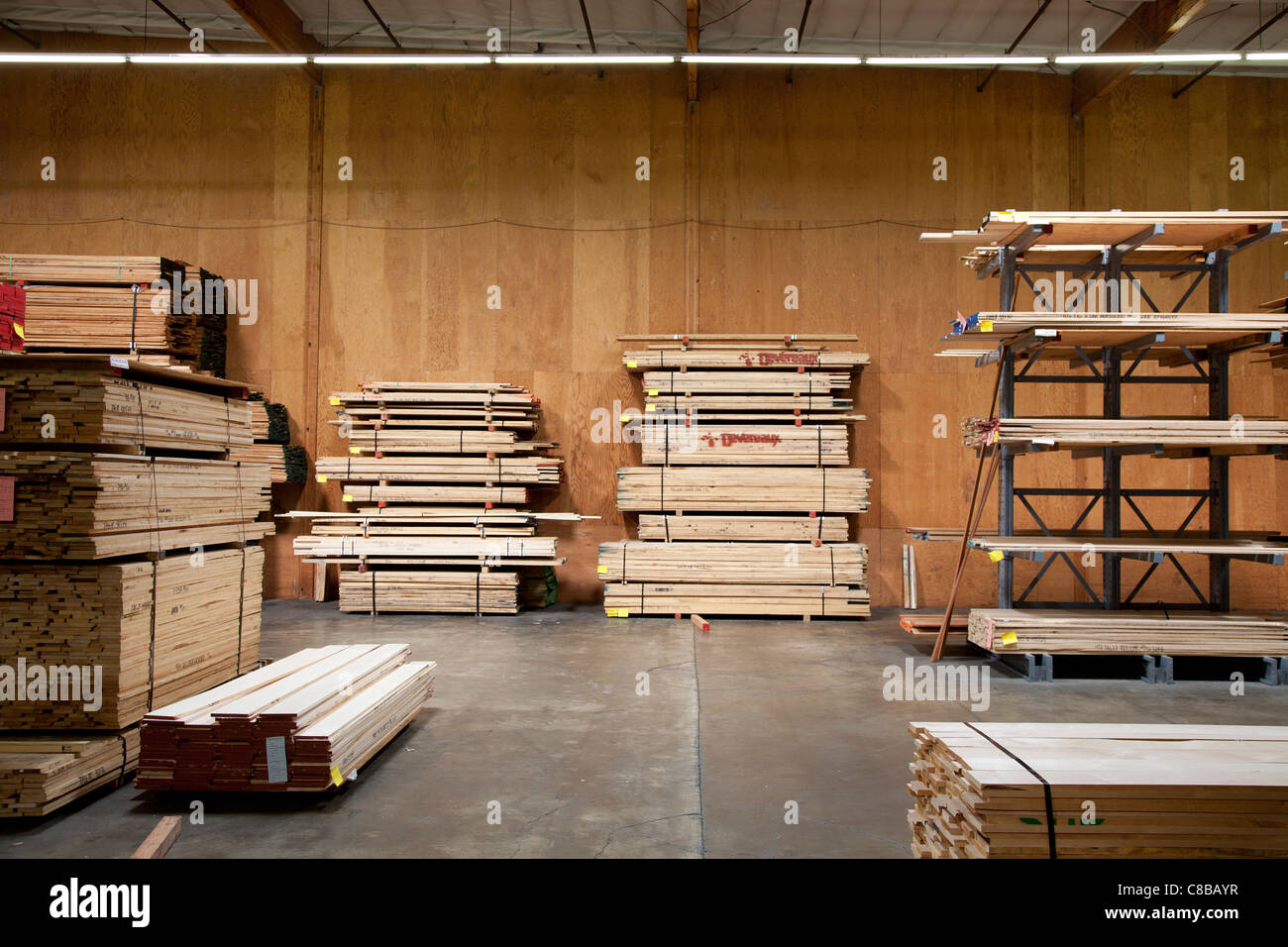 Wooden plywood stored in warehouse Stock Photo - Alamy
