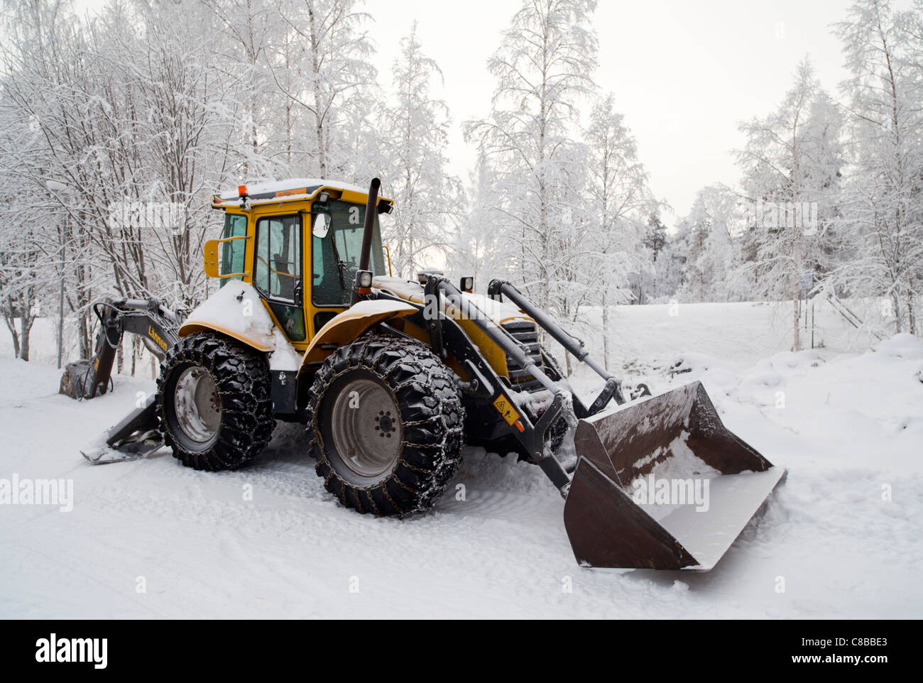 Tractor backhoe snow winter hi-res stock photography and images - Alamy