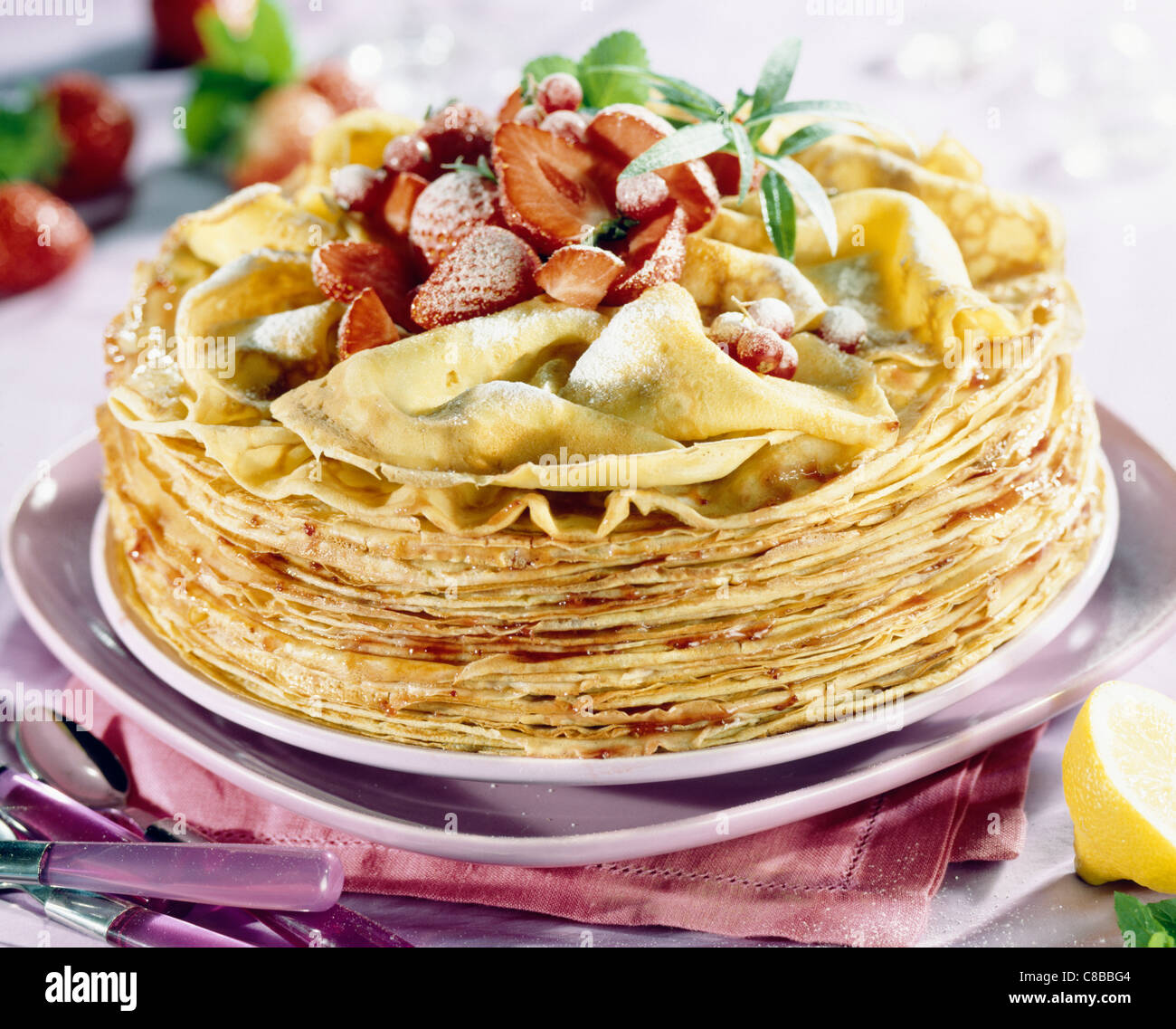 crepes with summer fruit Stock Photo - Alamy