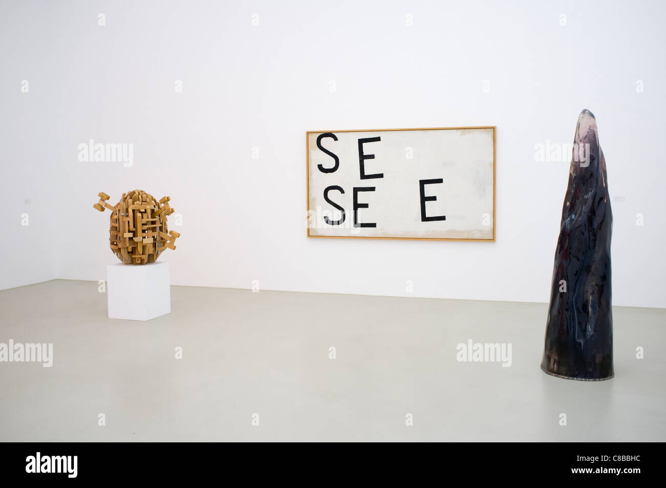 Modern art display at Museum Abteiberg in Mönchengladbach Germany Stock ...