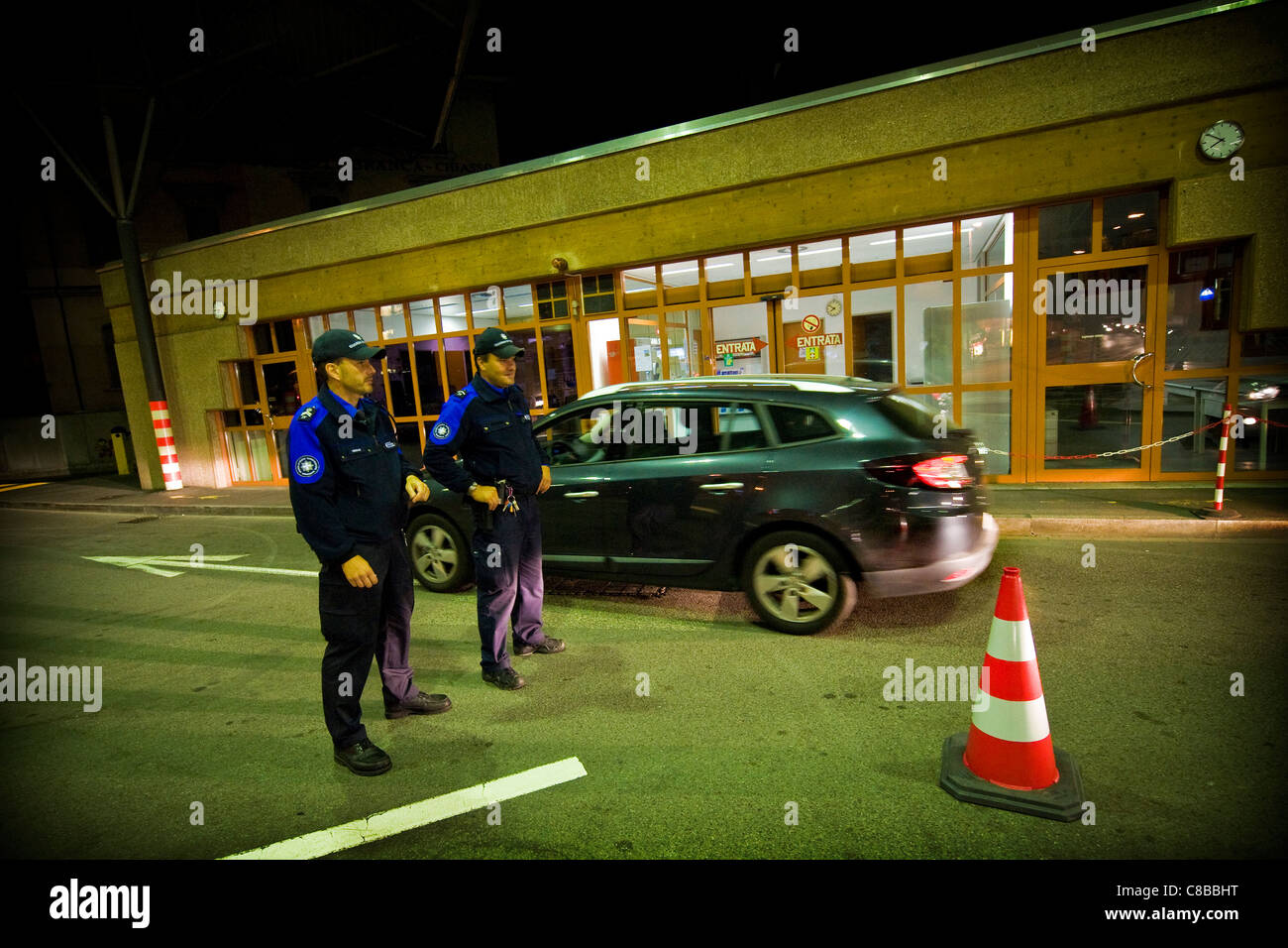Italian border, Chiasso custom, Canton Ticino, Switzerland Stock Photo ...