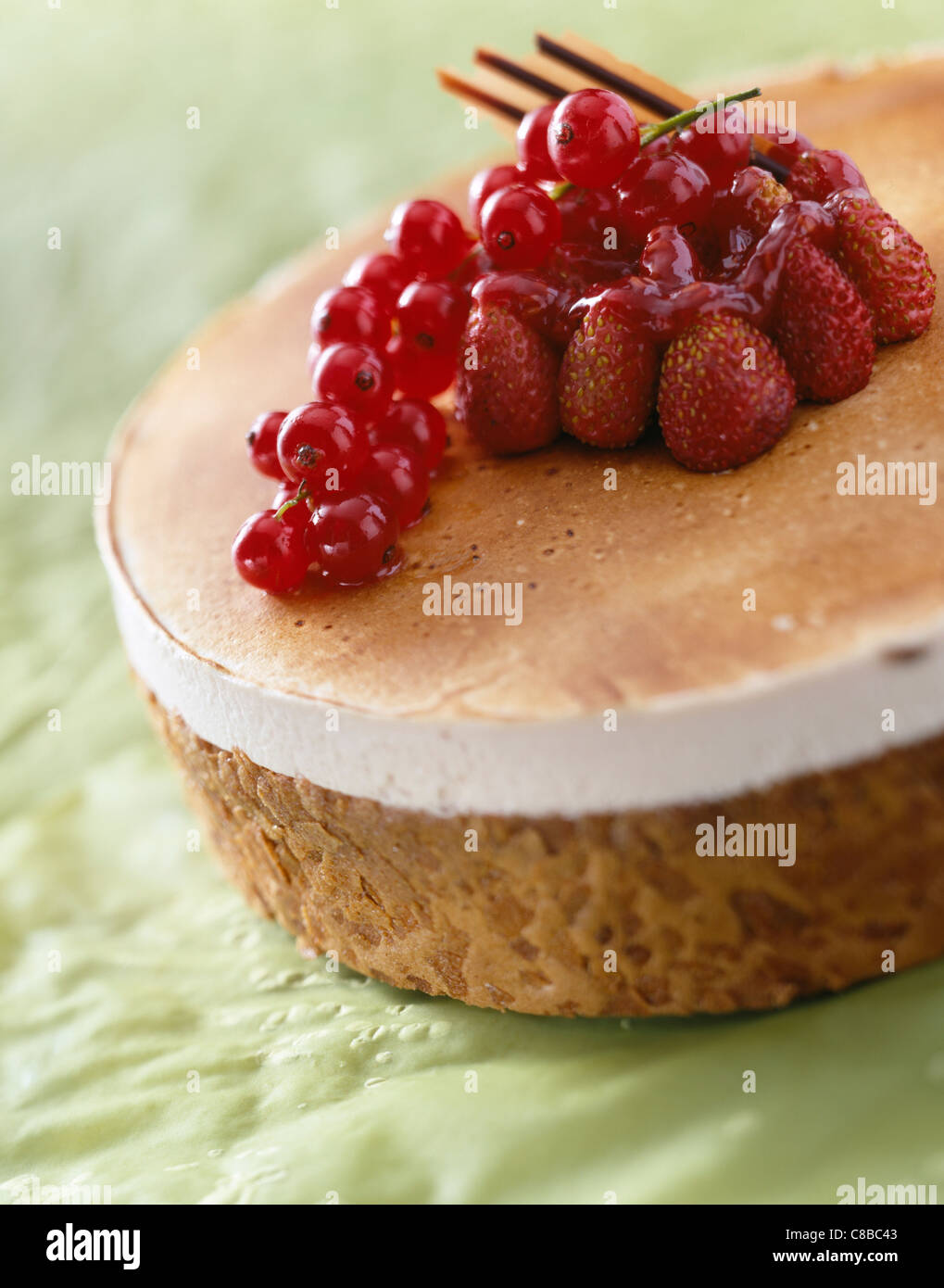 nougat, puff pastry and forest fruit dessert Stock Photo - Alamy