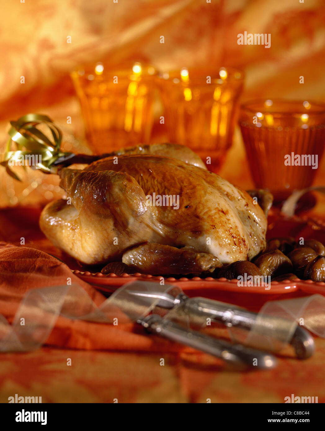 guinea fowl with chestnuts Stock Photo - Alamy
