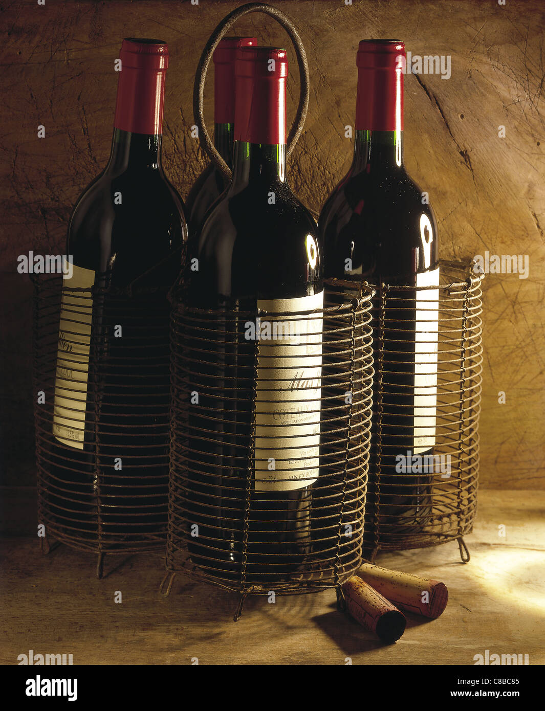 bottles of red wine Stock Photo - Alamy