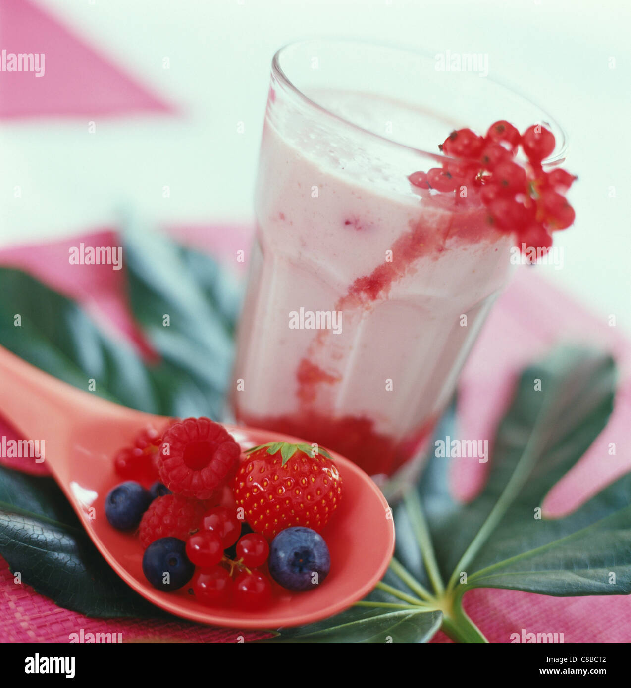 summer fruit milkshake Stock Photo - Alamy