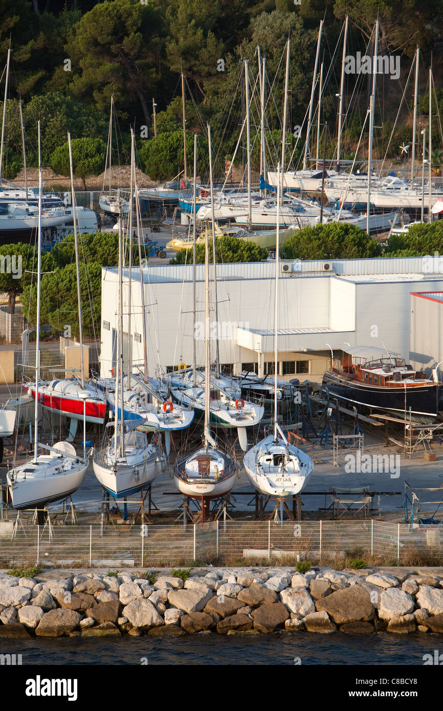 Boat and Yacht boatyard Toulon Stock Photo - Alamy
