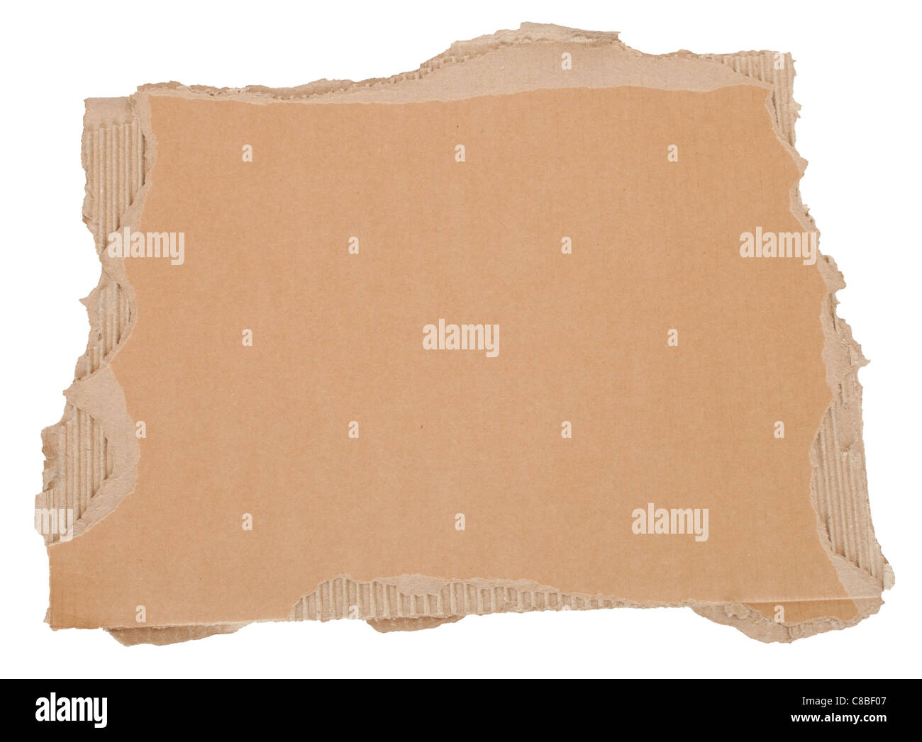 Torn Brown Cardboard Background Isolated on White Stock Photo - Alamy