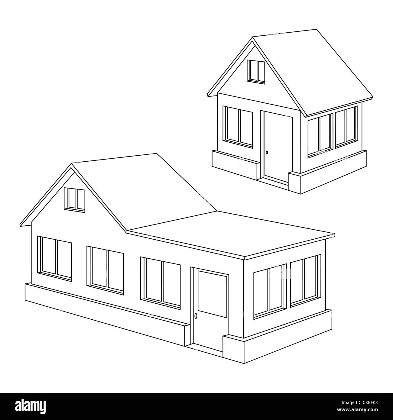 Apartment house contour Stock Photo - Alamy
