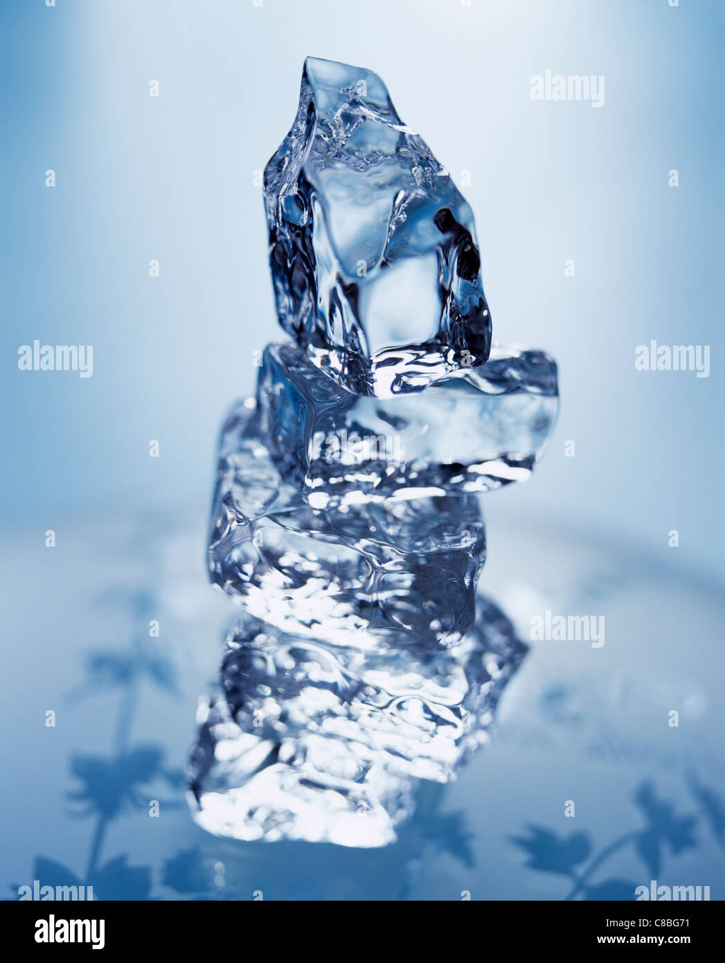 Stacked Ice Cubes Melting