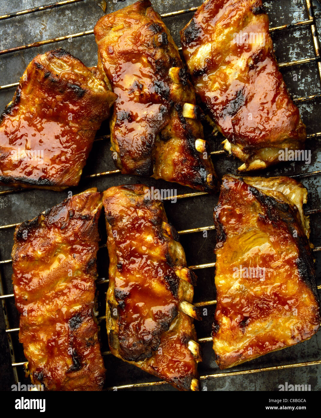 Grilled pork spare ribs Stock Photo - Alamy