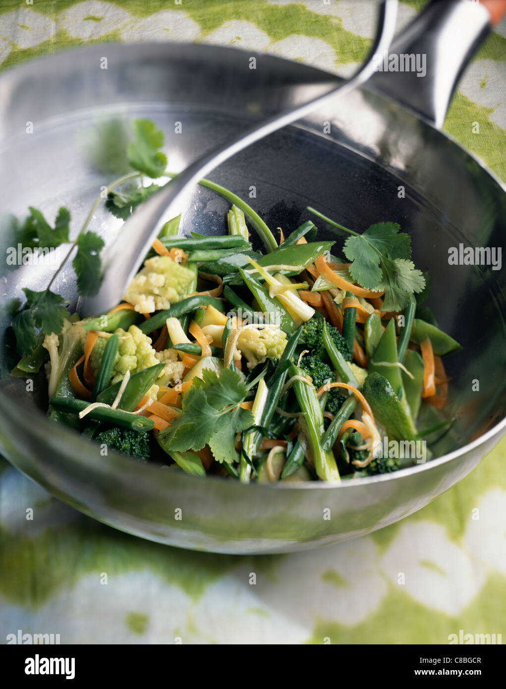 pan-fried green vegetables Stock Photo - Alamy