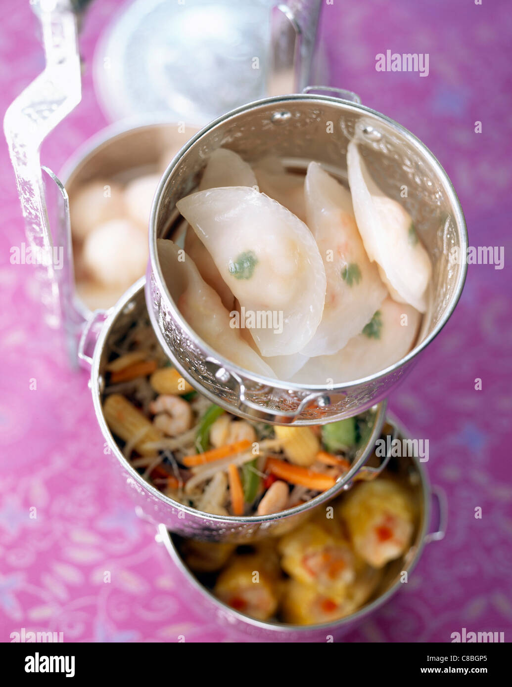 Steamed Chinese food and vegetables Stock Photo - Alamy