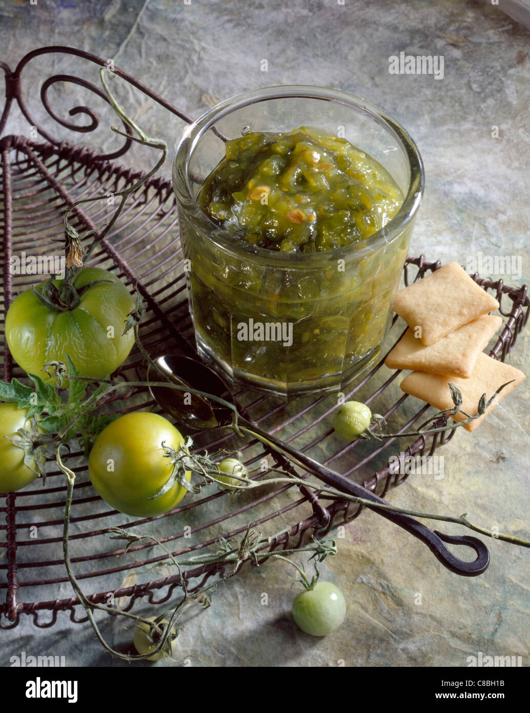 green tomato jam Stock Photo - Alamy