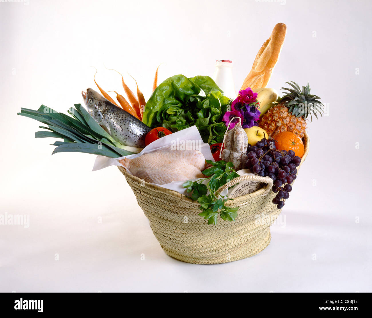Fruit vegetable basket milk fish hi-res stock photography and images ...