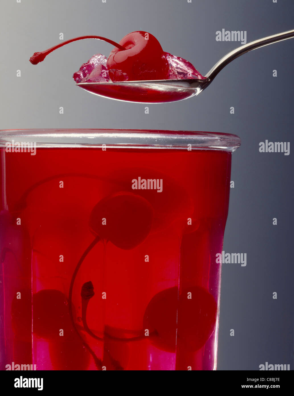 jar of cherry jelly Stock Photo - Alamy