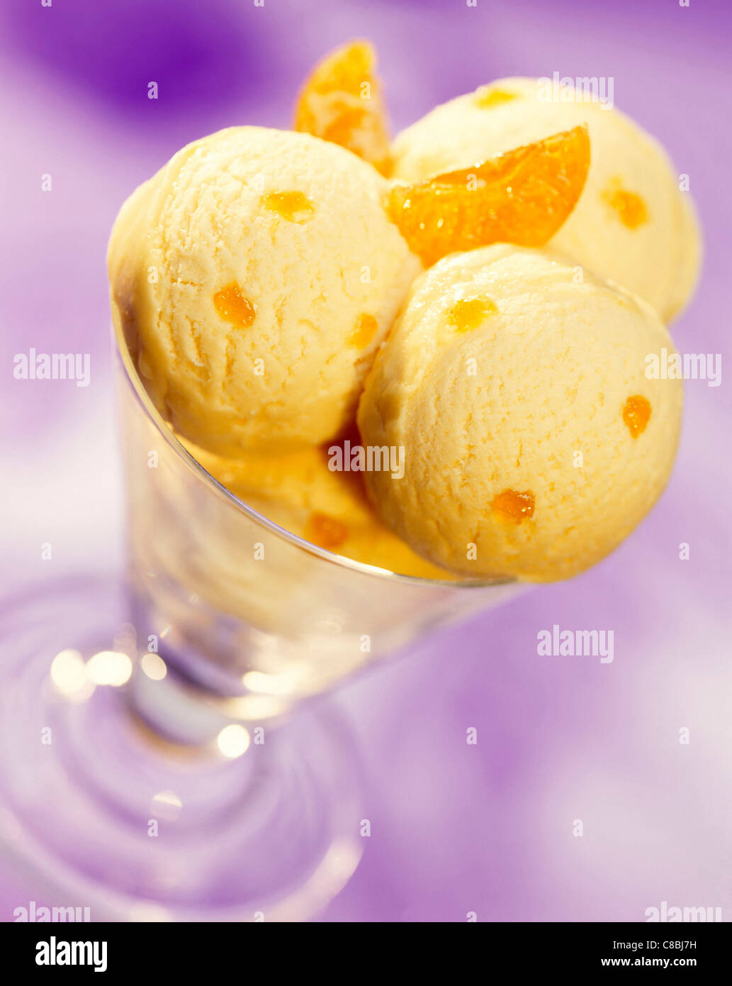 dish of mandarine ice cream Stock Photo - Alamy