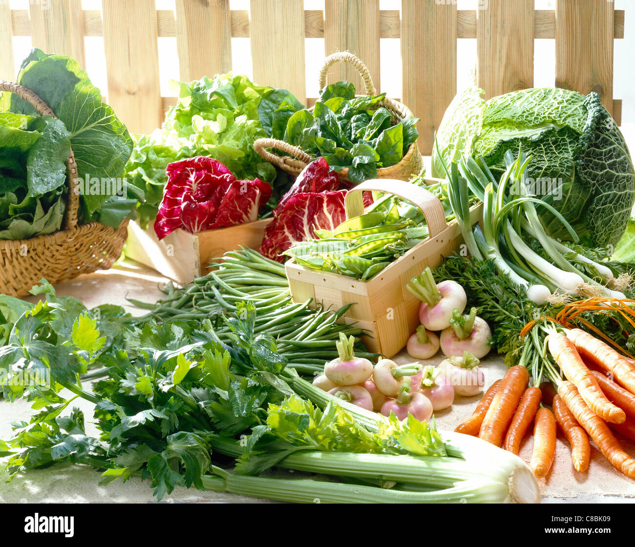 Selection of early vegetables Stock Photo - Alamy