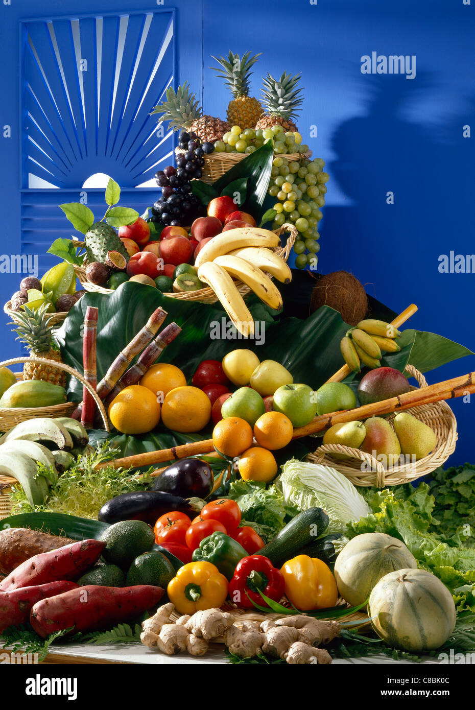 Composition of exotic fruit Stock Photo - Alamy