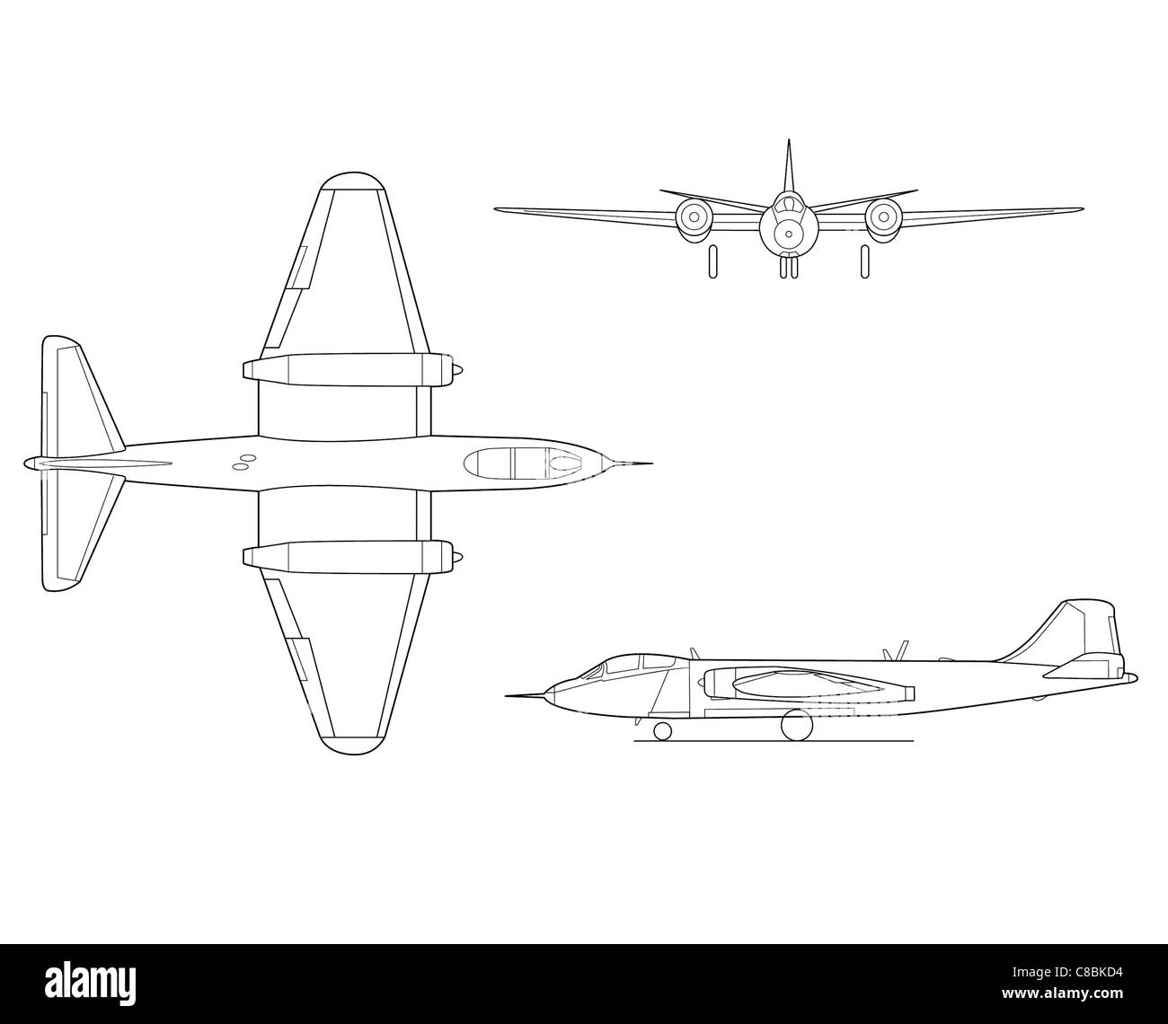 1950s aircraft drawing Black and White Stock Photos & Images - Alamy