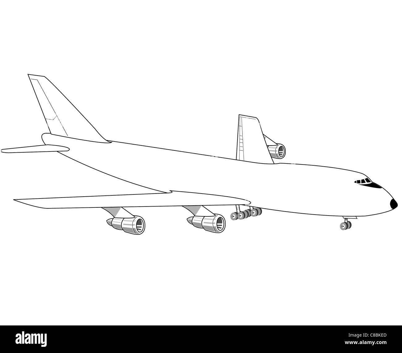How To Draw A Boeing 747 Printable Step By Step Drawing Sheet