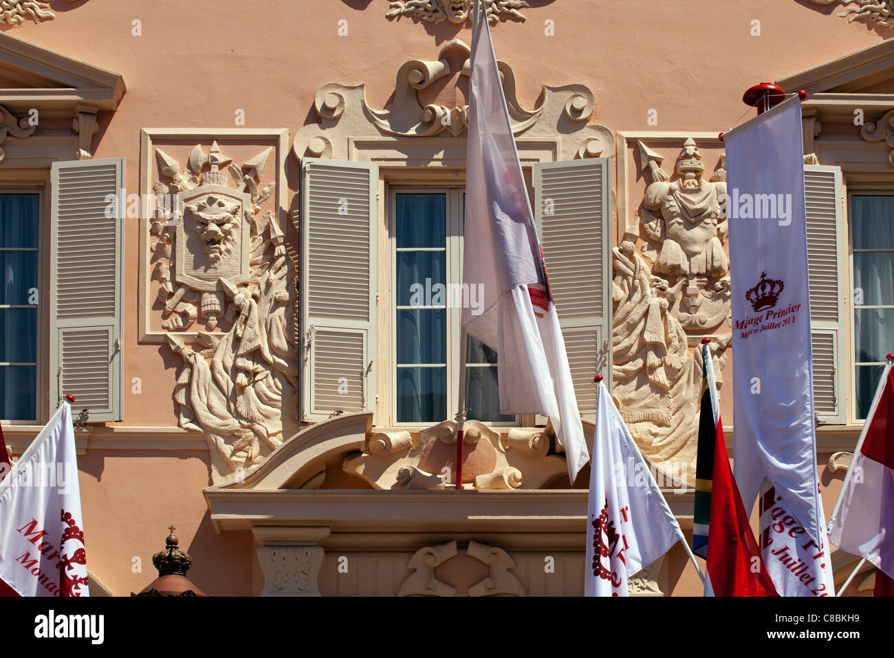 Monaco Ville: Town Hall: Details Stock Photo - Alamy